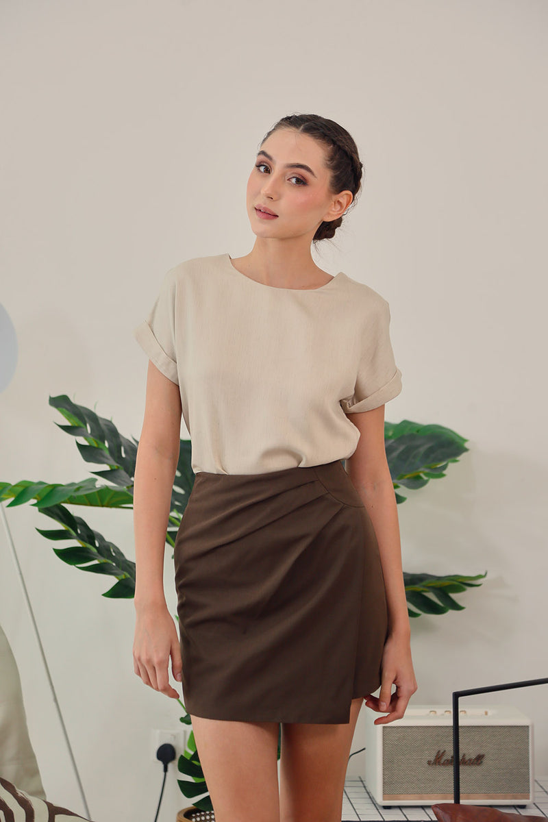 Tova Color Top in Sand Texture – JULY Fashion